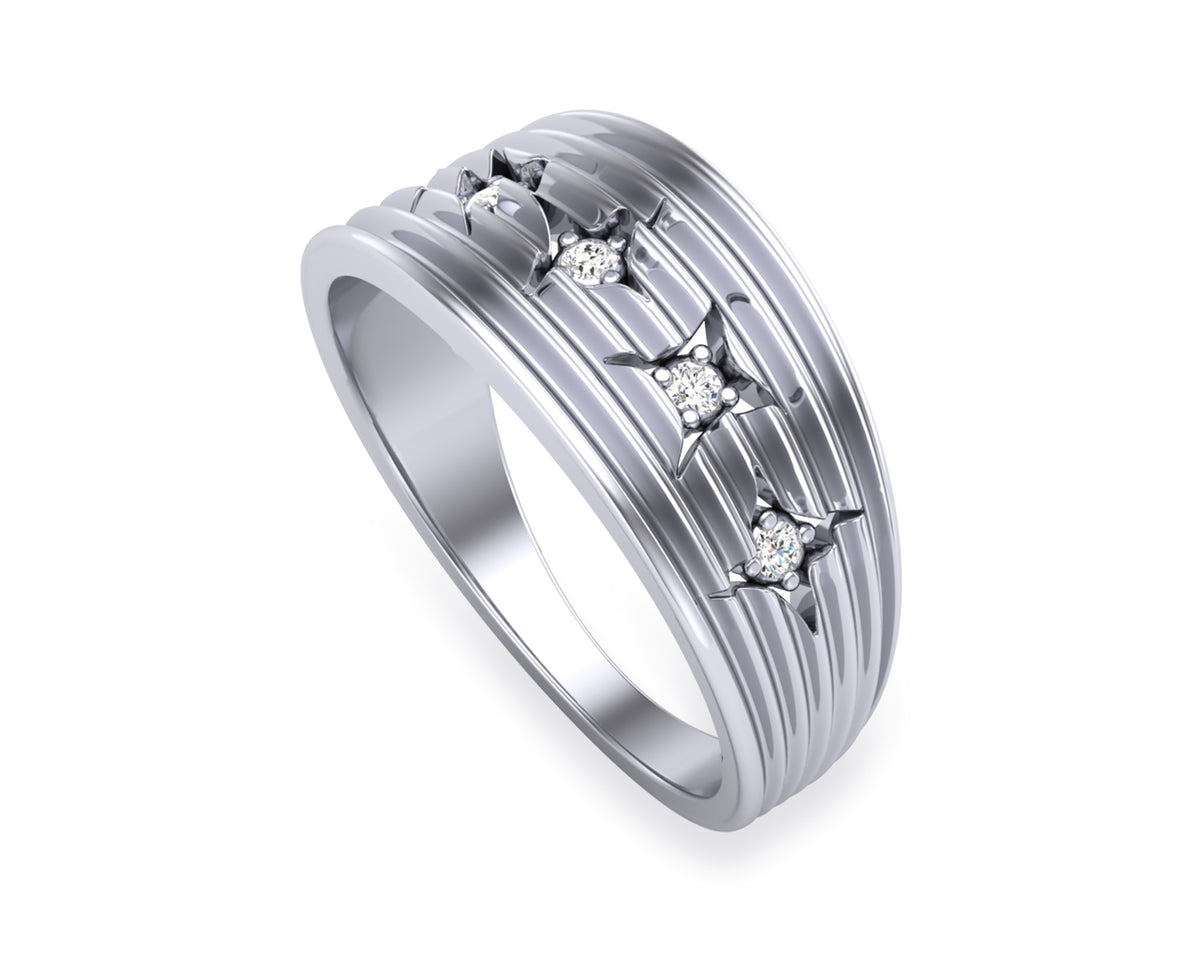 14K Gold 8.7mm Star Ring with Natural Diamonds – SOULSET JEWELRY